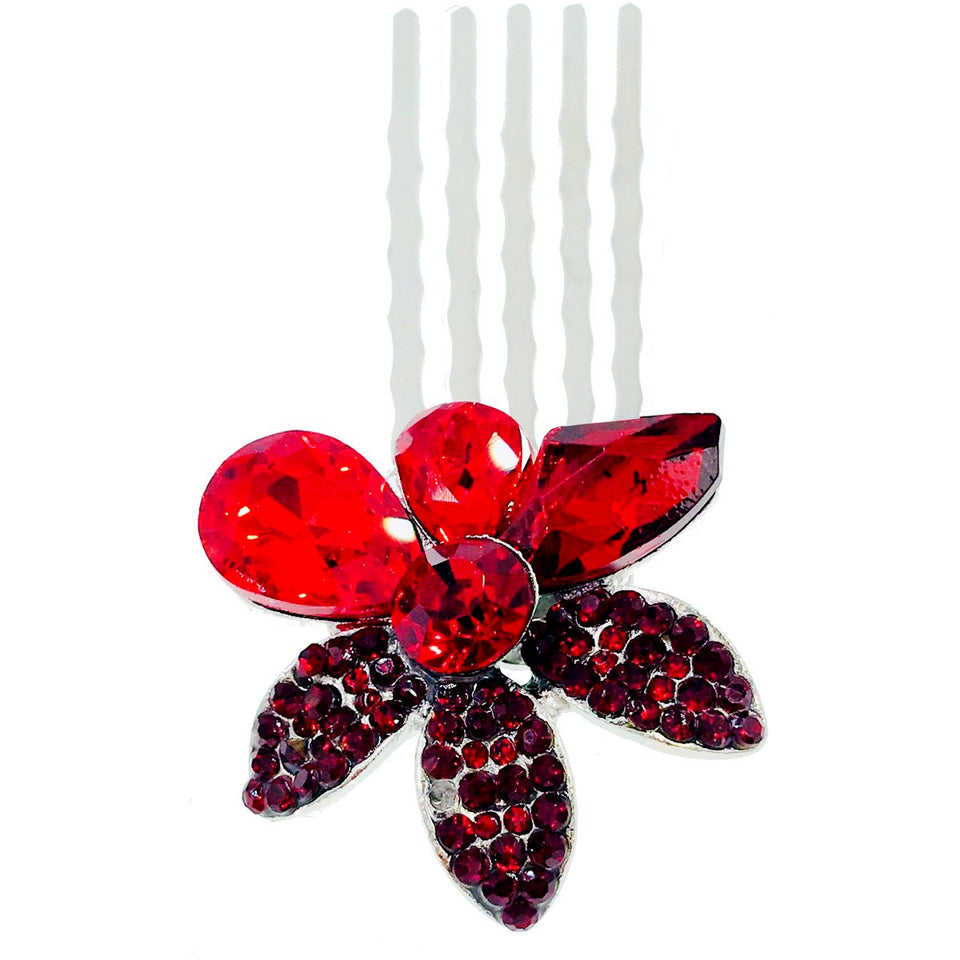 Windflower Crystal Hair Comb Small